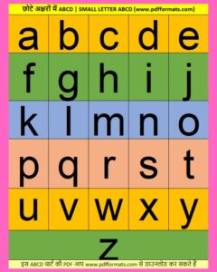 Chhoti abcd | Badi ABCD चुटकियों में सीखे और Hindi ABCD Chart, photo ...